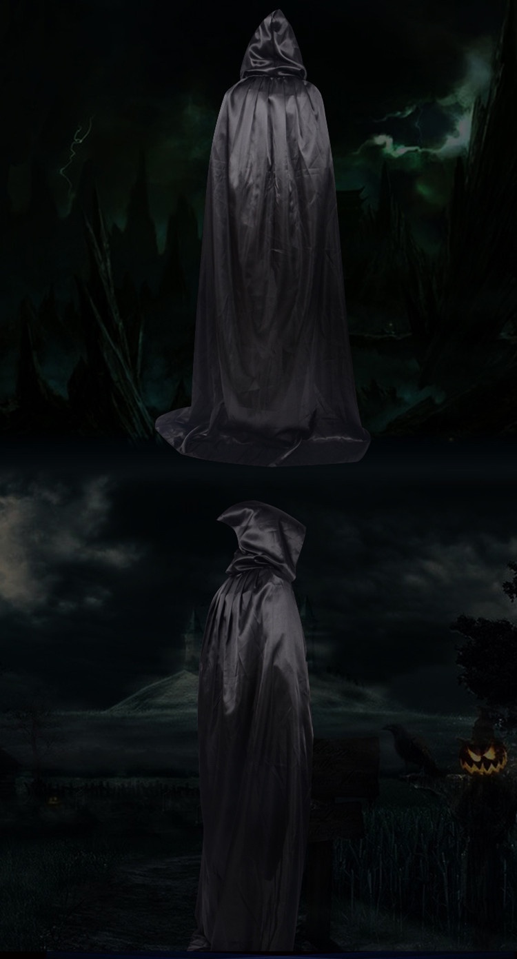 Adult Halloween Grim Reaper Cloak Cape Cosplay Wizard Devil Cloak ...