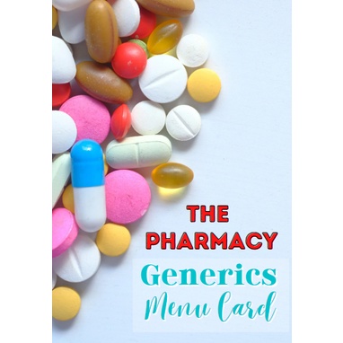 GENERICS MENU CARD FOR PHARMACY DRUGSTORE | Shopee Philippines