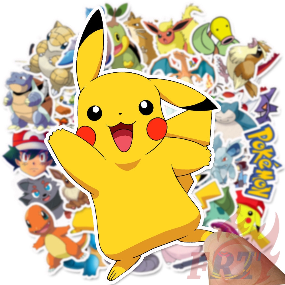 Pokémon 100 Pokemon Vinyl Stickers Japan Anime Pikachu Cartoon PC Phone ...