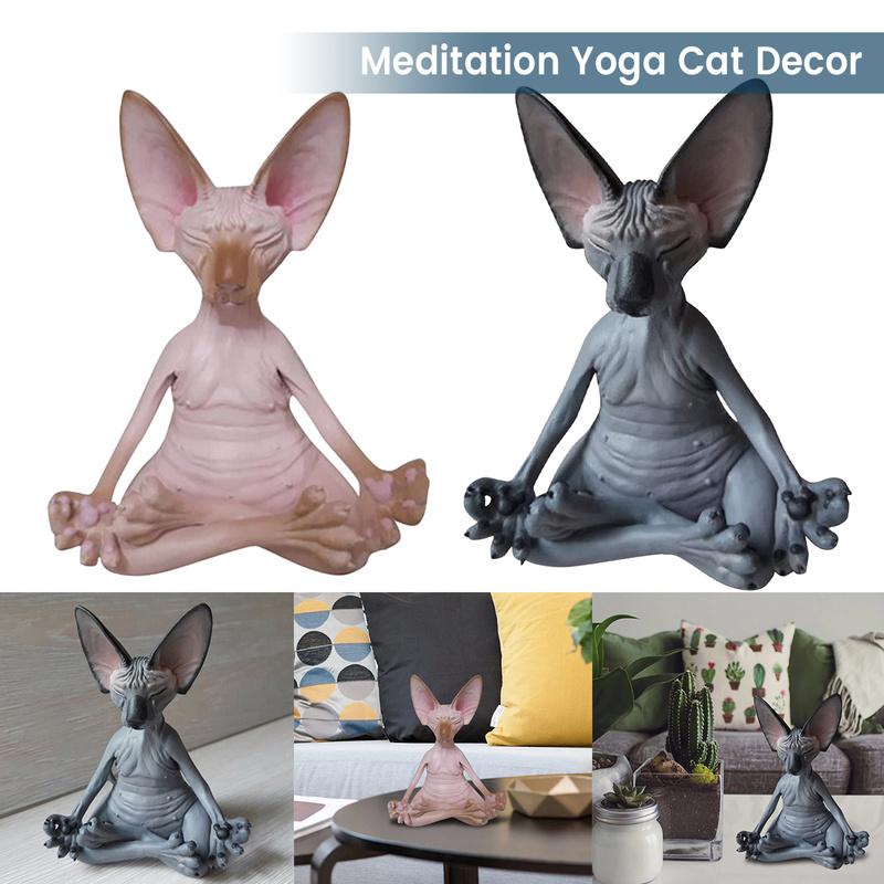 Attractive Meditate Cat Garden Statue Buddha Cat Meditation Cat Statue ...