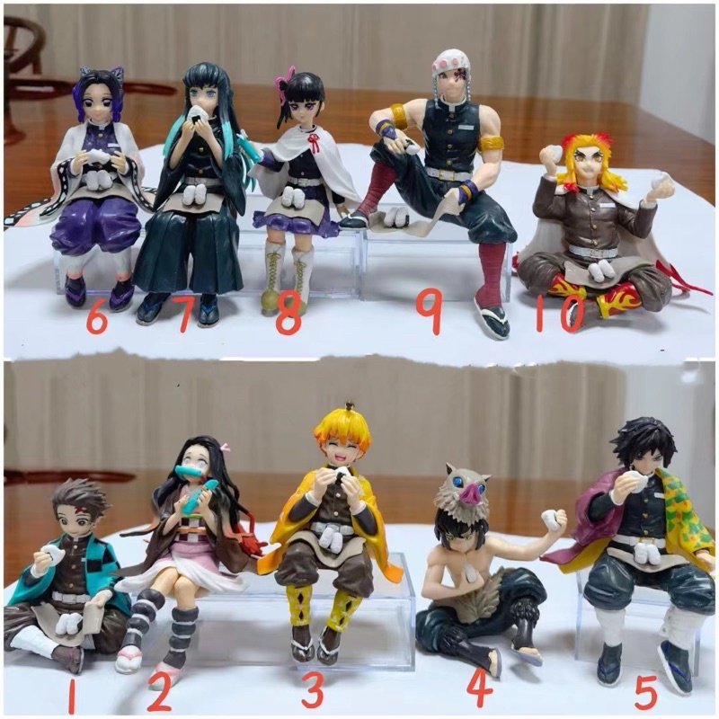 Demon Slayer Tanjiro Nezuko Zenitsu Inosuke Shinobu Kanao Sitting ...