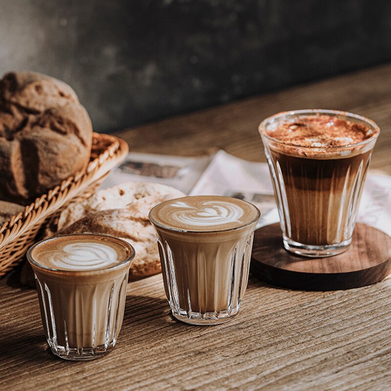 Barista Latte Cups 90ml-200ml Mug Coffee Or Tea Glass Mugs Flat White ...