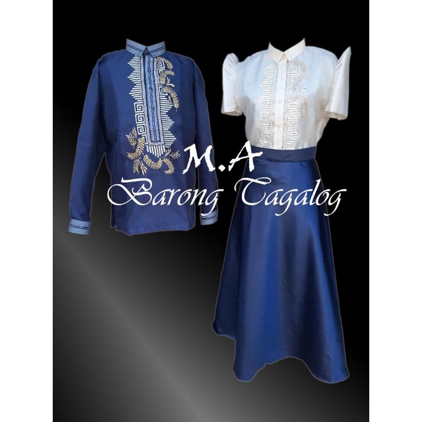 Couple Barong Navy Blue | Shopee Philippines