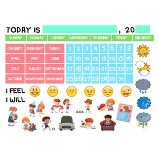 Daily Calendar Day Date Weather Feelings Activities for KIDS ...