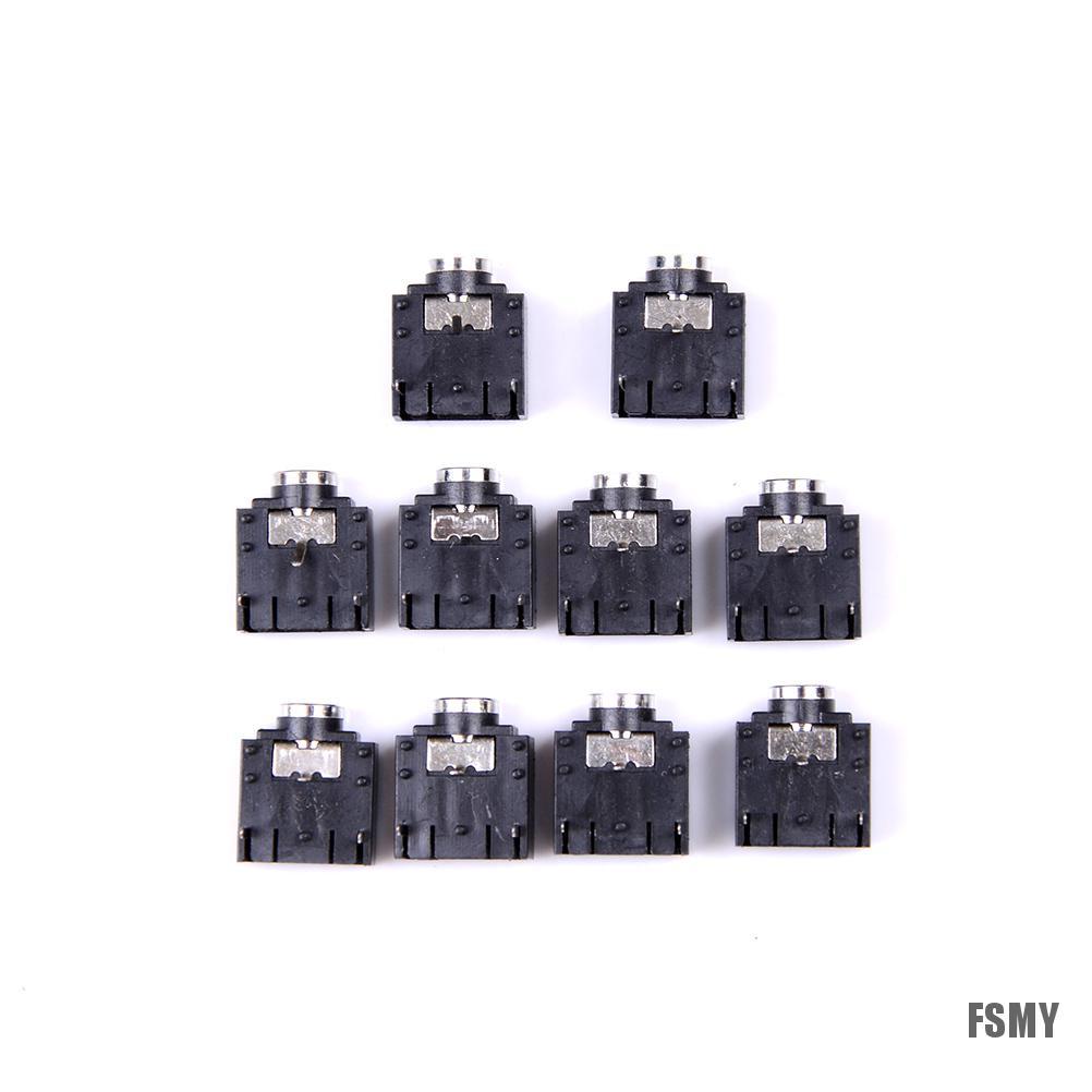 Fsmy new 10 pcs 3 pin pcb mount female 3.5mm stereo jack socket ...