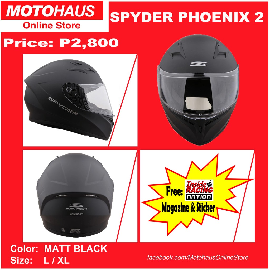 SPYDER PHOENIX 2.0 FULL FACE HELMET | Shopee Philippines