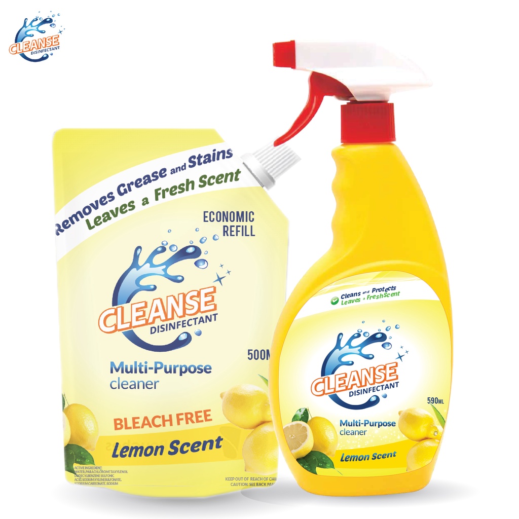 Cleanse Multi Purpose Disinfectant Sachet & Spray Bundle | Shopee ...