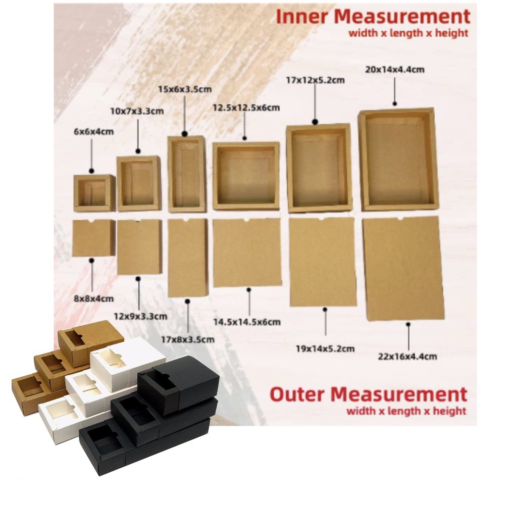 Paper Drawer Box Craft Paper Box Sliding Box Packaging Kotak Hadiah ...
