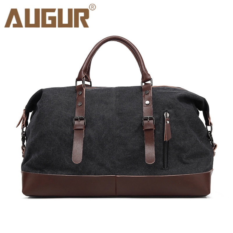 AUGUR COD canvas shoulder leather sling trolly bag travel luggage for ...