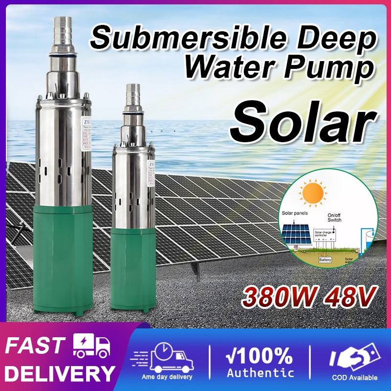 45m 48V solar water pump high lift 380W deep well pump DC screw ...
