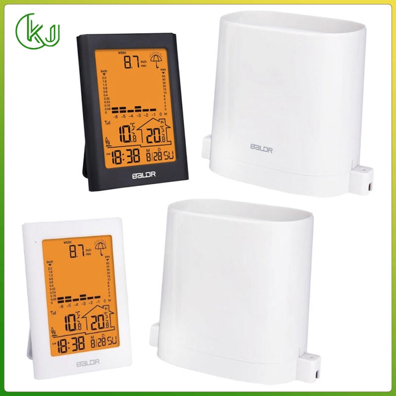 Digital Rain Gauge with Backlight Plastic Sensor Plastic Thermometer ...