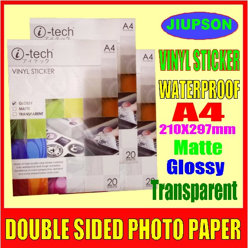 I-Tech Vinyl Sticker Waterproof A4 Matte/Glossy/Transparent | Shopee ...