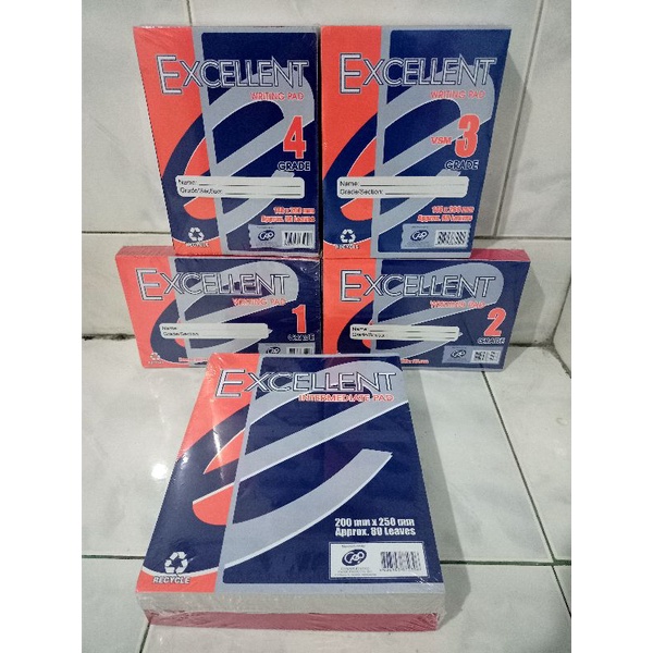 EXCELLENT WRITING PAD PAPER (GRADE 1-4) 10 PADS in 1 REAM | Shopee ...