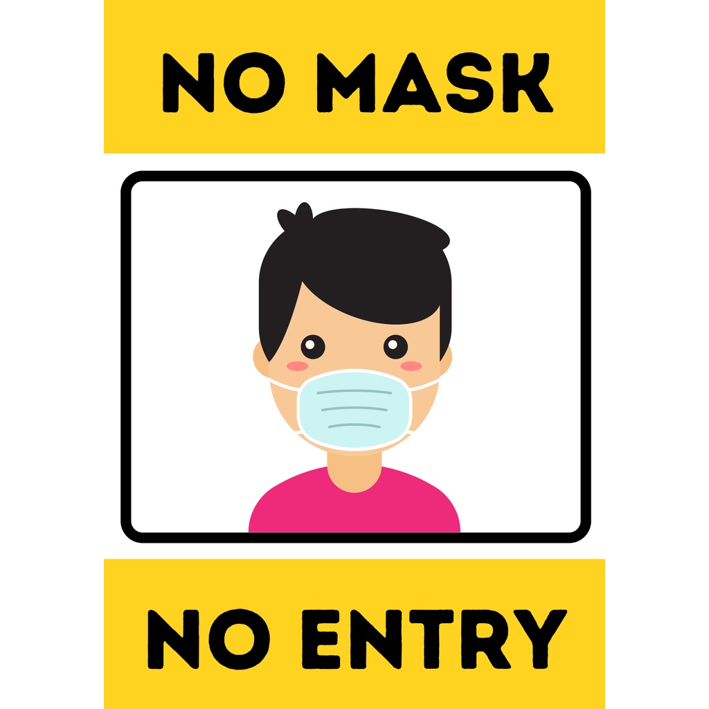 No Face Mask No Entry Laminated Signage A4 | Shopee Philippines