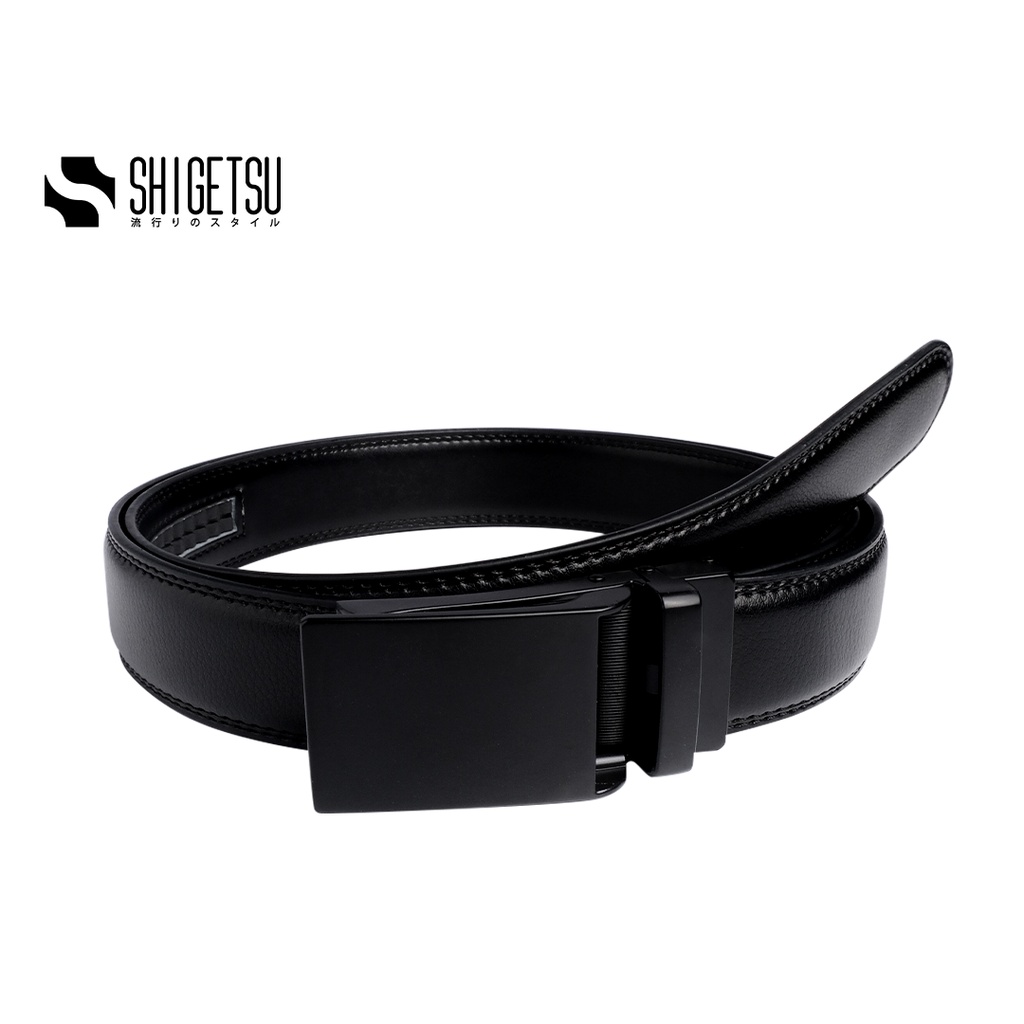 Shigetsu OSAKA Leather Belt for Men Easy To Wear Holeless Belt ...