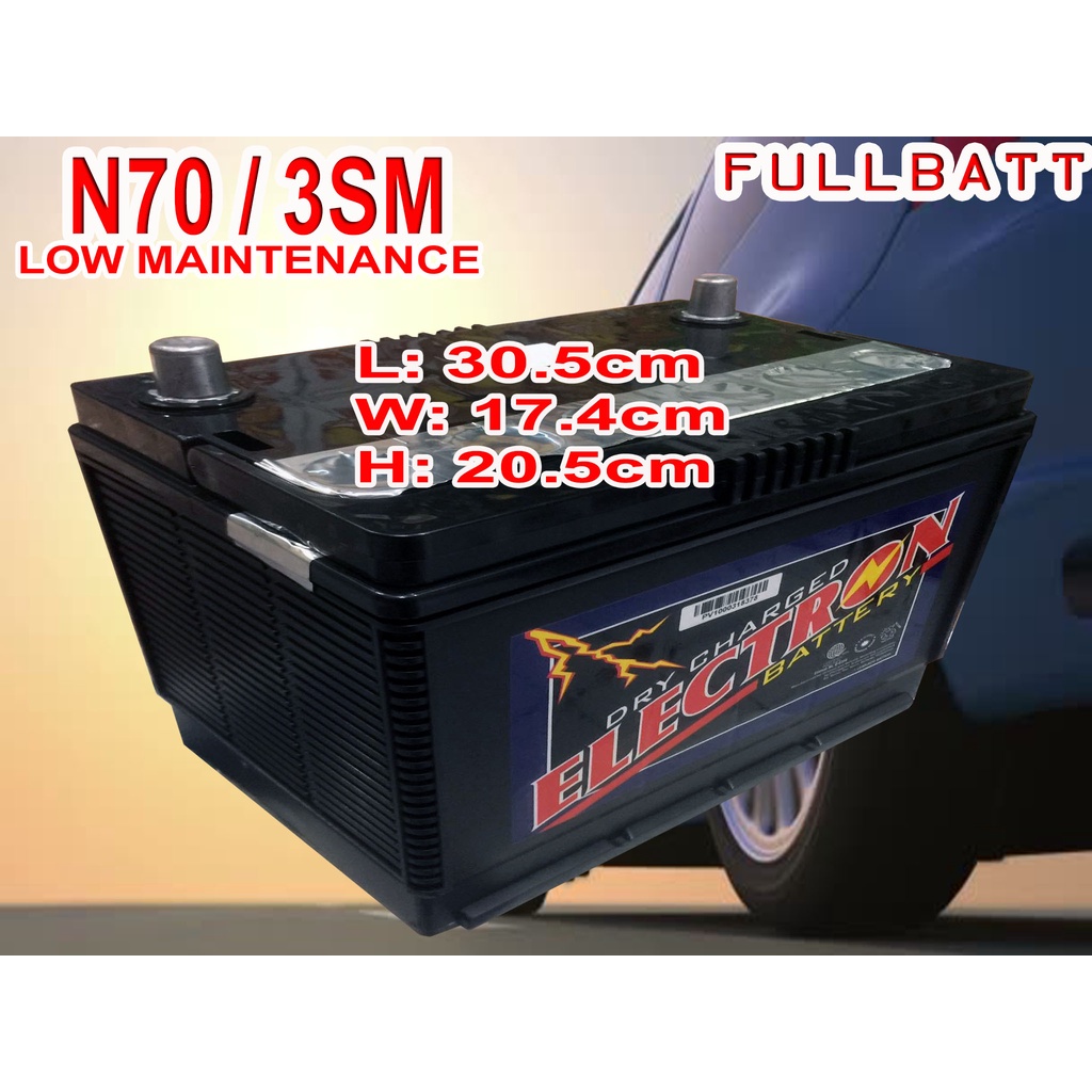 ELECTRON 3SM / N70 PREMIUM LOW MAINTENANCE CAR BATTERY | Shopee Philippines