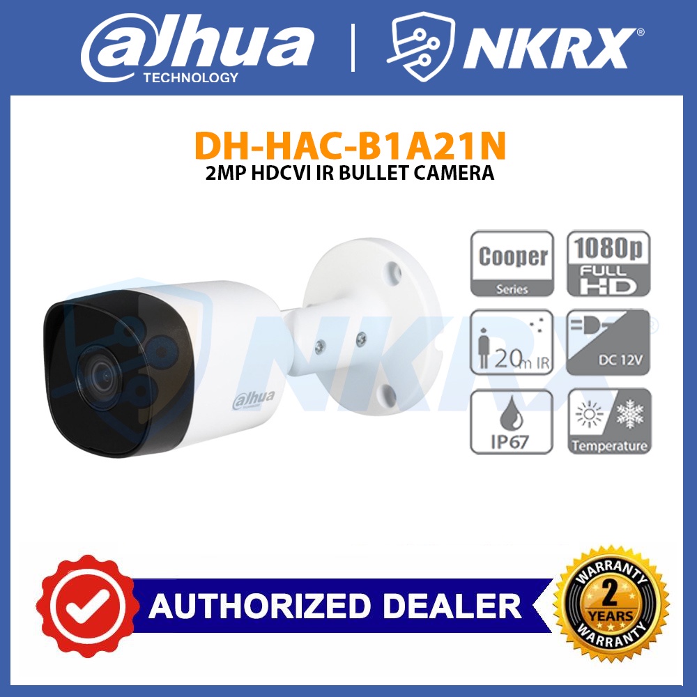 Dahua Cooper 2MP 1080p HDCVI IR Bullet Outdoor Camera DH-HAC-B1A21N ...