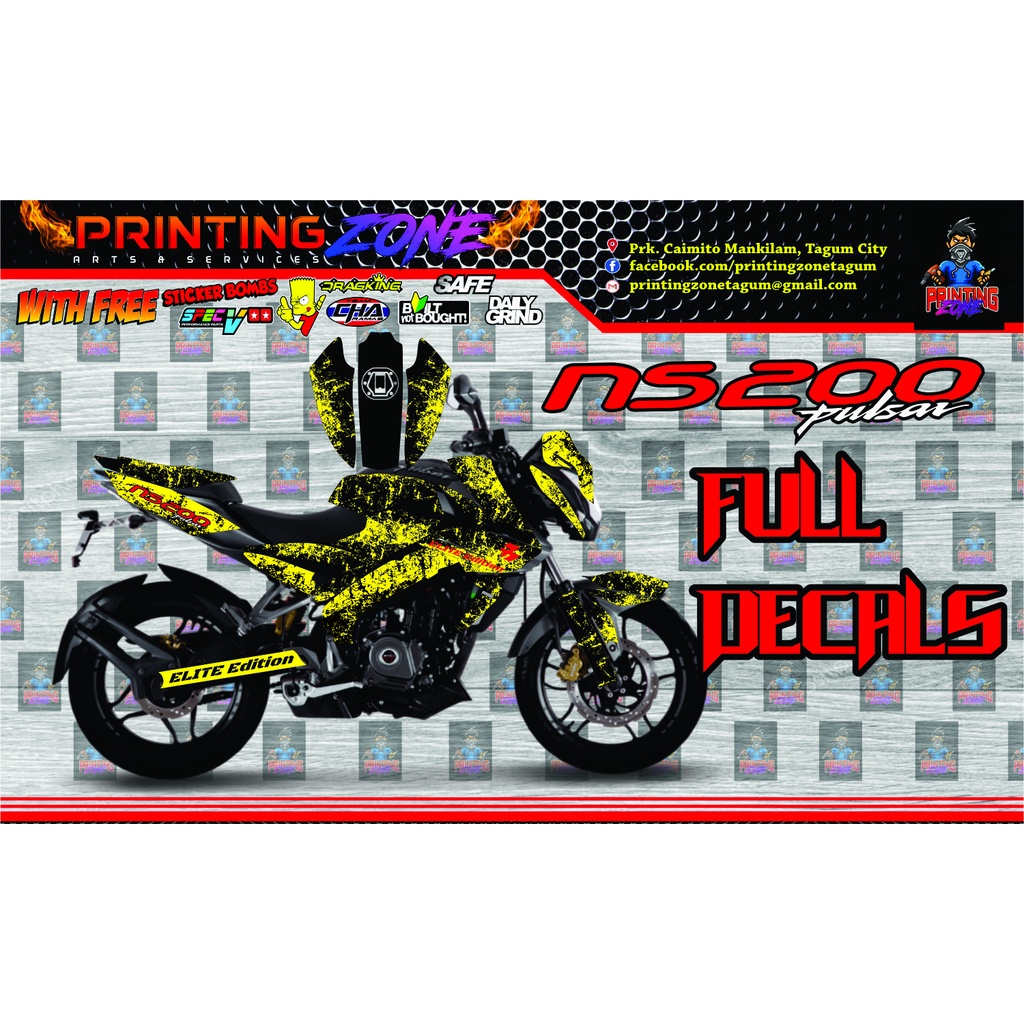 ROUSER NS PULSAR 200 Full Body Sticker Decals High Quality and Durable ...