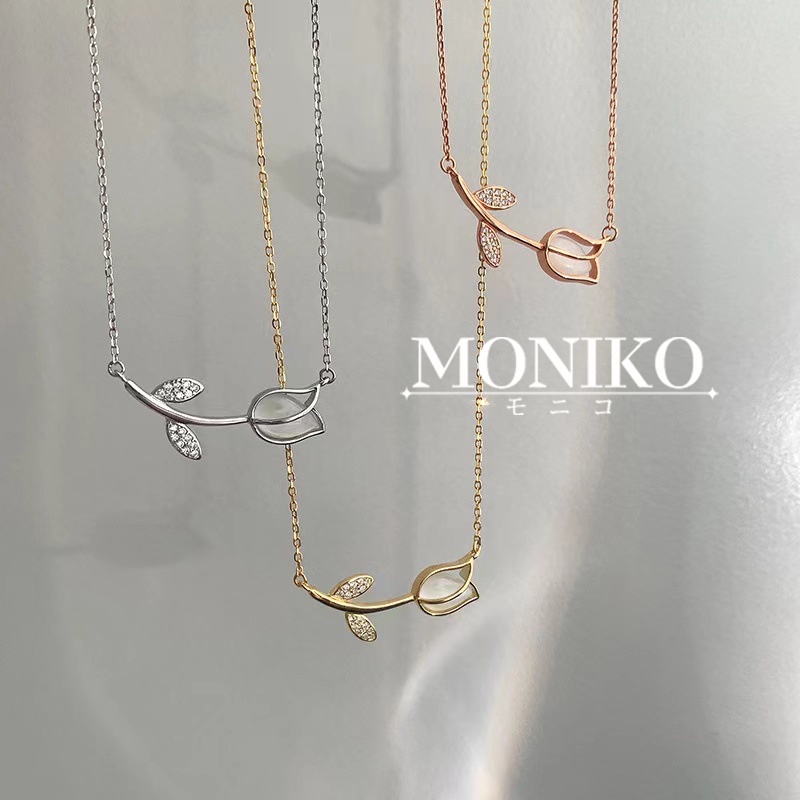 MONIKO Original Design 18k Gold/Silver/Rose Gold Tulip Pendant Necklace ...