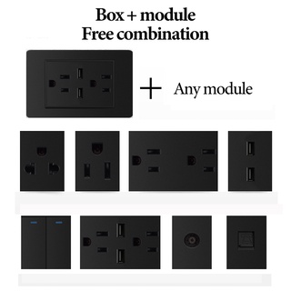 VOLLIA Black Wall Switch for Light 3/6 Pin Plug Electrical Socket ...