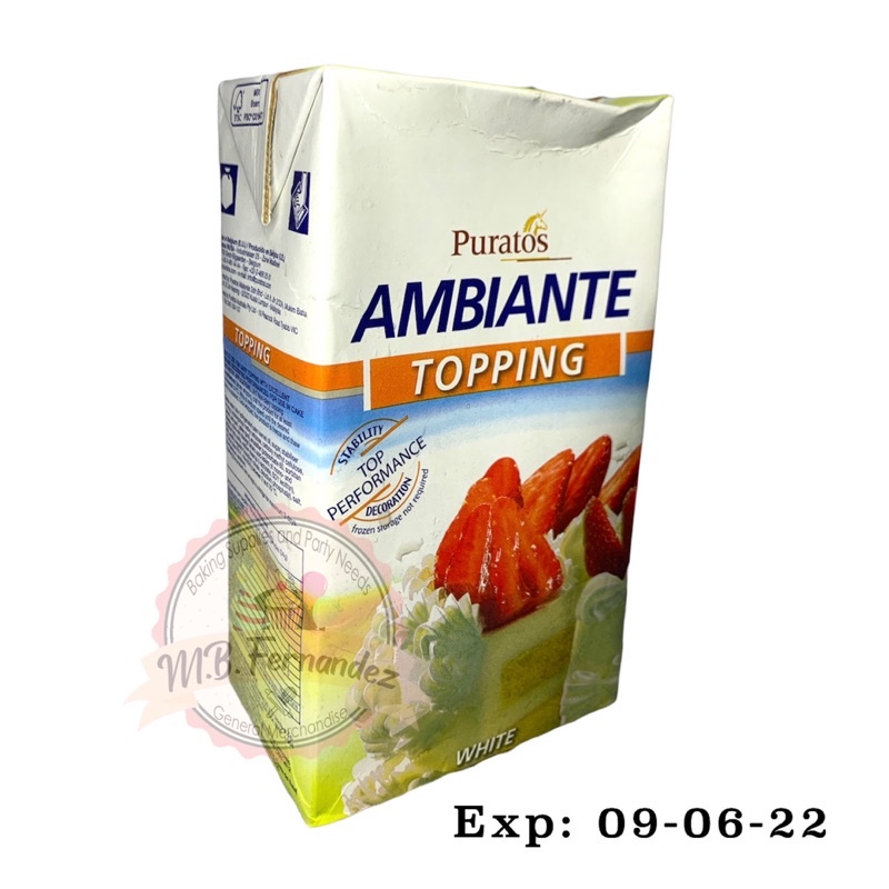 Puratos Ambiante Topping / Whipping Cream / Non-Dairy | Shopee Philippines
