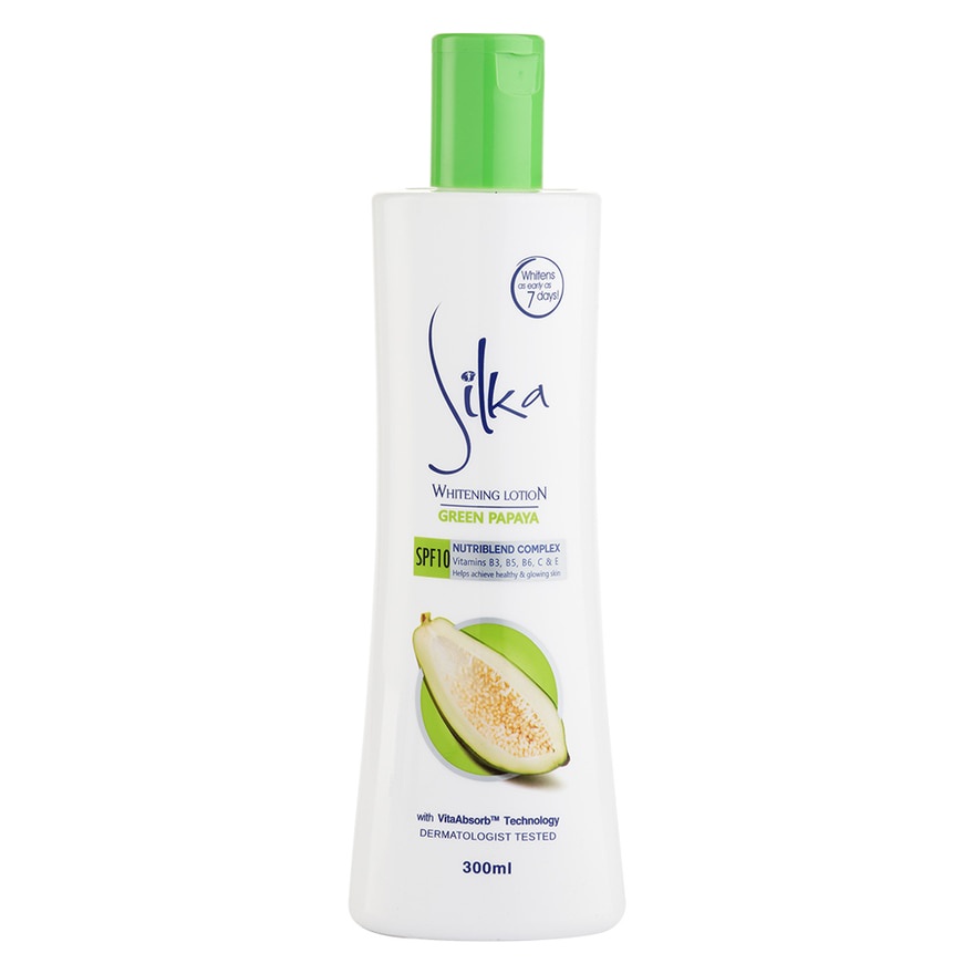 SILKA Green Papaya Whitening Lotion SPF 10 300ml | Shopee Philippines