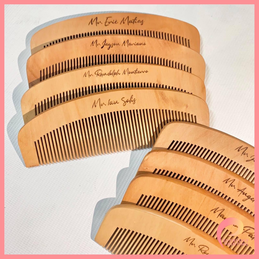 Customize Wooden Comb - MOON / CURVE COMB (Wedding, Baptism, Gift ...