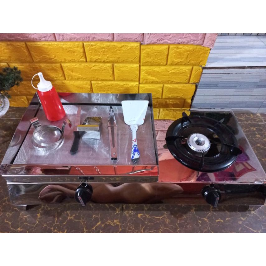 2in1 burger griller with burner stove pure stainless | Shopee Philippines