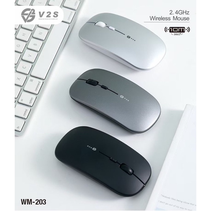 V2S WM-203 Wireless mouse 2.4GHz ultra-thin USB fiber ultra-thin 10m ...