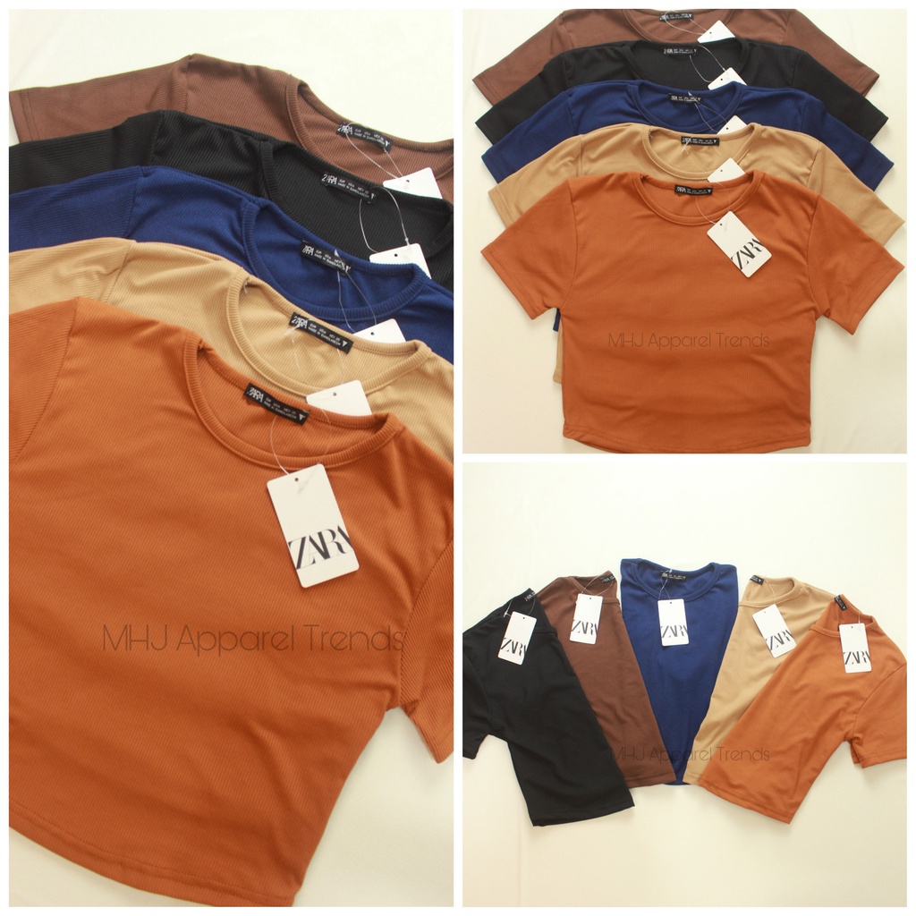 MHJ Apparel LUNA V Shape Bottom Basic Crop Top Trendy Korean Fashion Good Quality Small - Medium ...