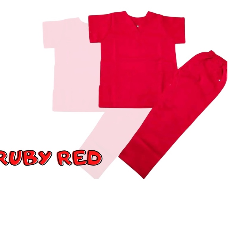 RED COLOR SCRUB SUIT PLAIN COLOR// MEDICAL UNIFORM | Shopee Philippines