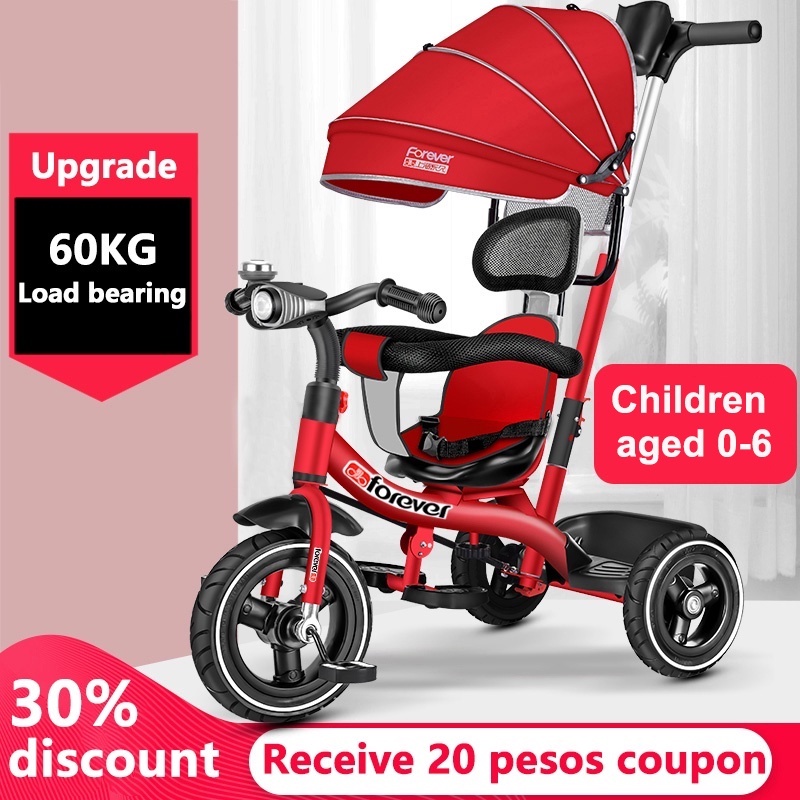 4 in 1 Kids Push Tricycle Baby Toddler Trike Bike 3 Wheel Ride On Toy ...
