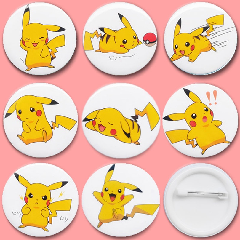 Pokemon Pikachu Badge Cartoons TAKARA TOMY Anime Toy Collection ...
