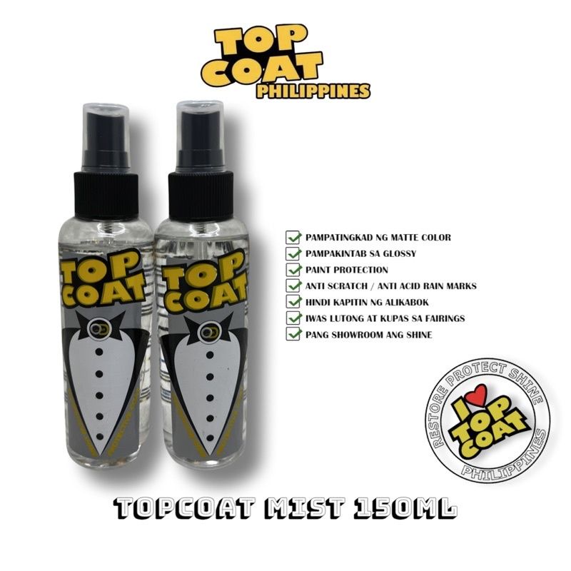 Top Coat Mist Spray Showroom Shine and Protective Coat for Matte and ...