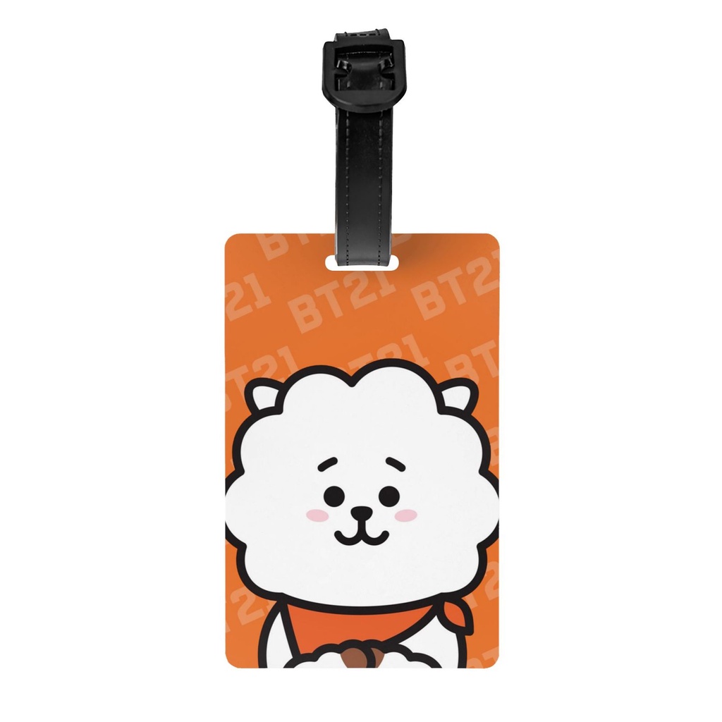 BTS BT21 RJ PVC Luggage Suitcase Tags 5.4*8.5cm Creative ...