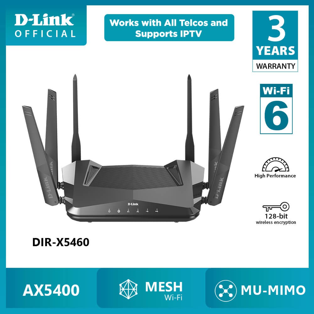 D-Link DIR-X5460 EXO AX AX5400 Wi-Fi 6 Router | Shopee Philippines