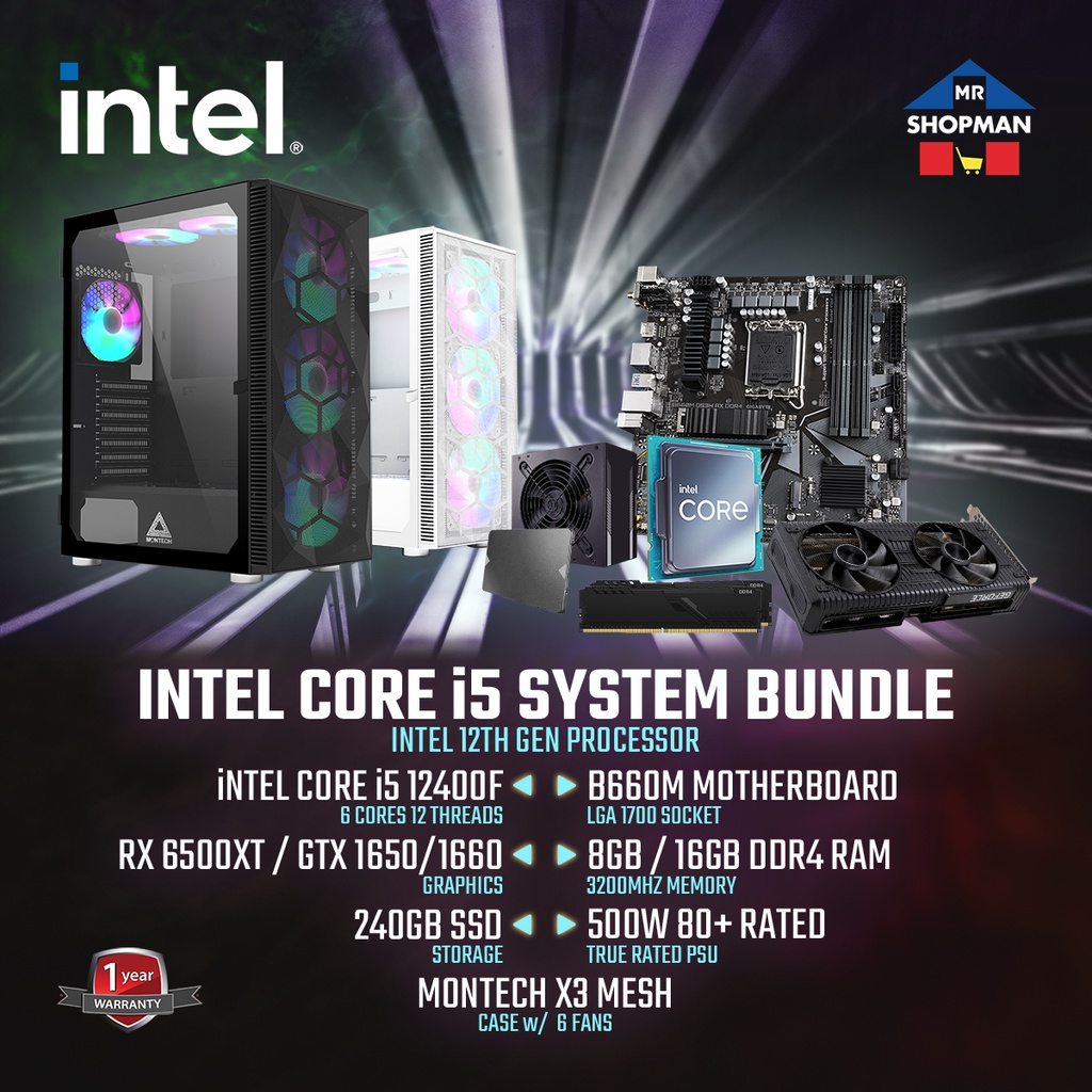 Intel PC Build i5 12400F w/ RX 6500XT / GTX 1650 / RTX 2060 / 3050 ...