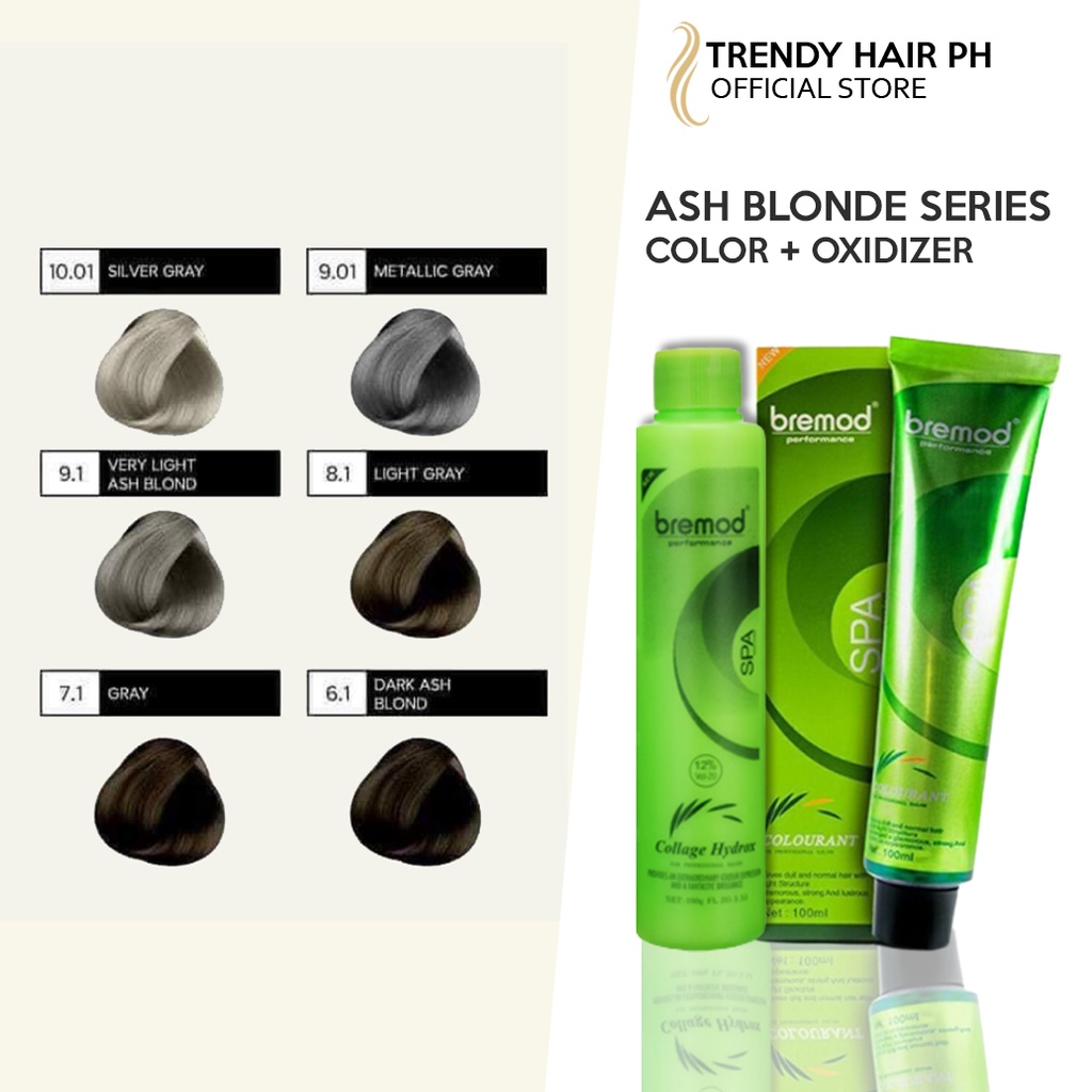 Original Bremod Hair Color ASH BLOND SERIES with Oxidizer | Shopee ...