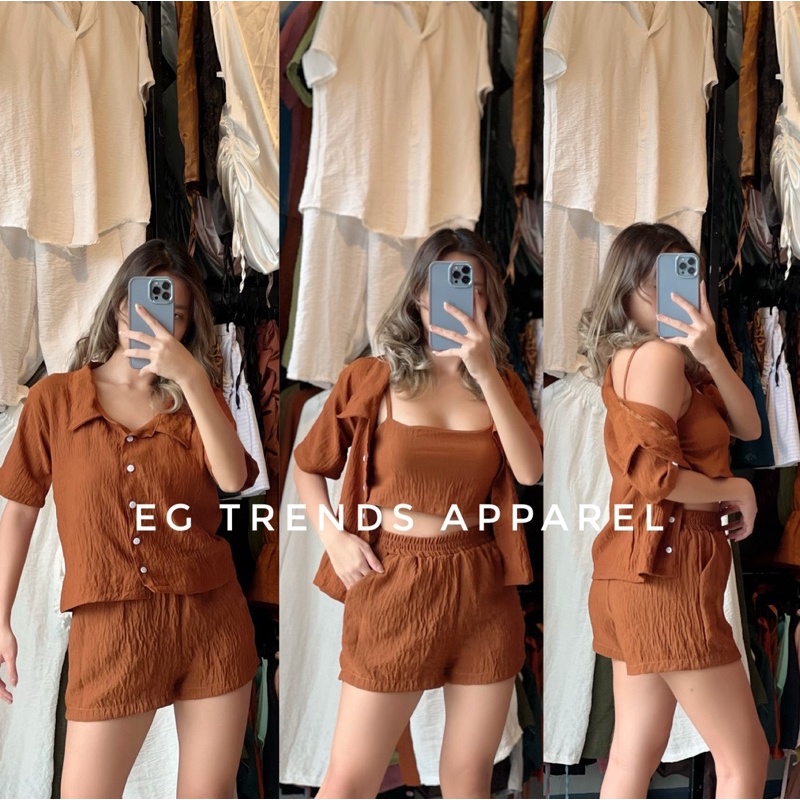 010 EG Trends Justine Coordinates | 3in1 coordinates | Polo top + sando ...