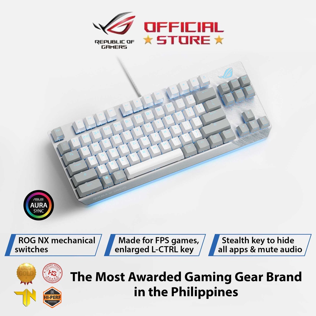 Asus ROG Strix Scope NX TKL White Wired Mechanical RGB Gaming Keyboard ...
