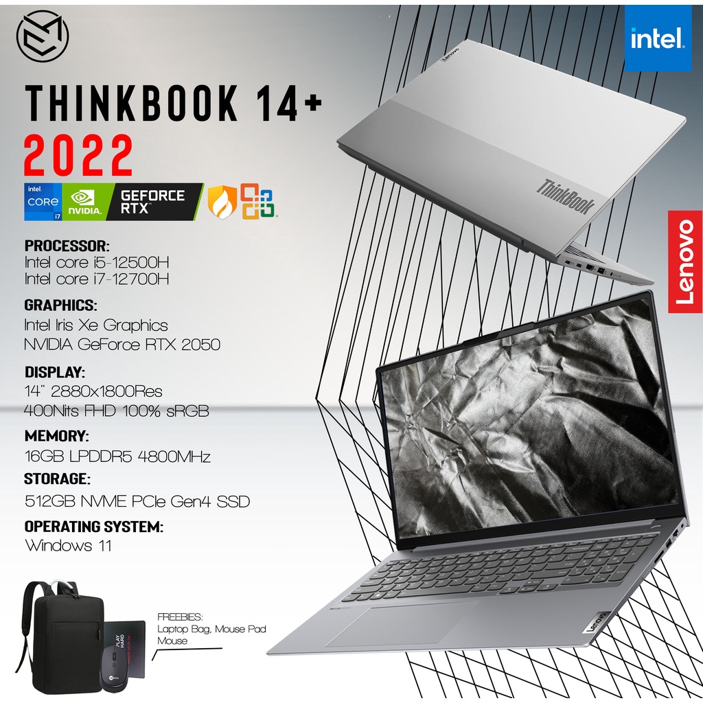 Lenovo ThinkBook 14+ i5-12500H /i7-12700H Xe Graphics/RTX 2050 14 ...