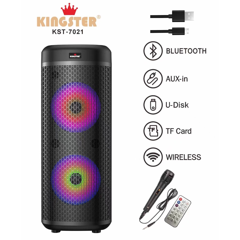 KST-7021 Portable Wireless Bluetooth Party Karaoke Handled Speaker 17Inch WITH AUX/BT/TF/MIC/USB ...