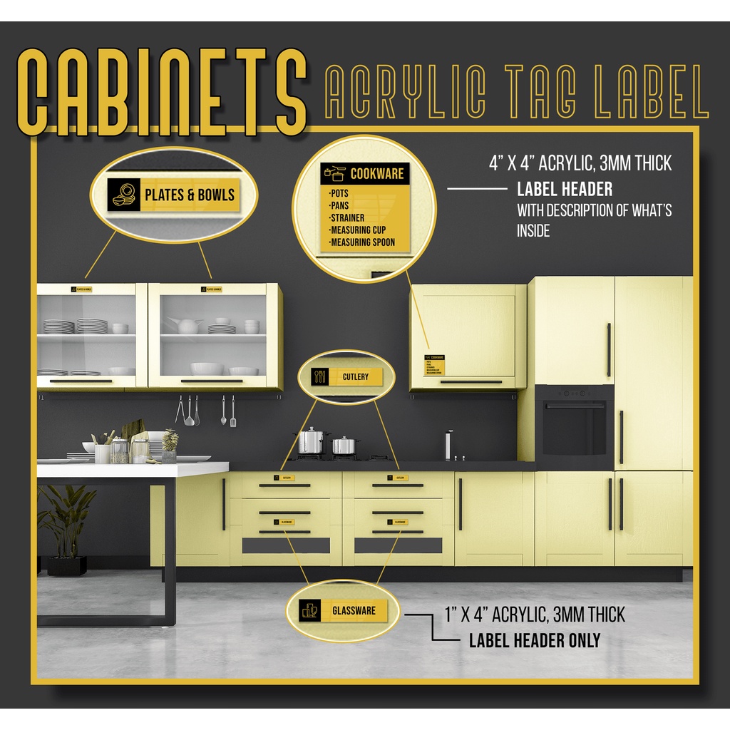 Storage Cabinets Organizer Tags with Icons Label Elegant Looking Tag ...