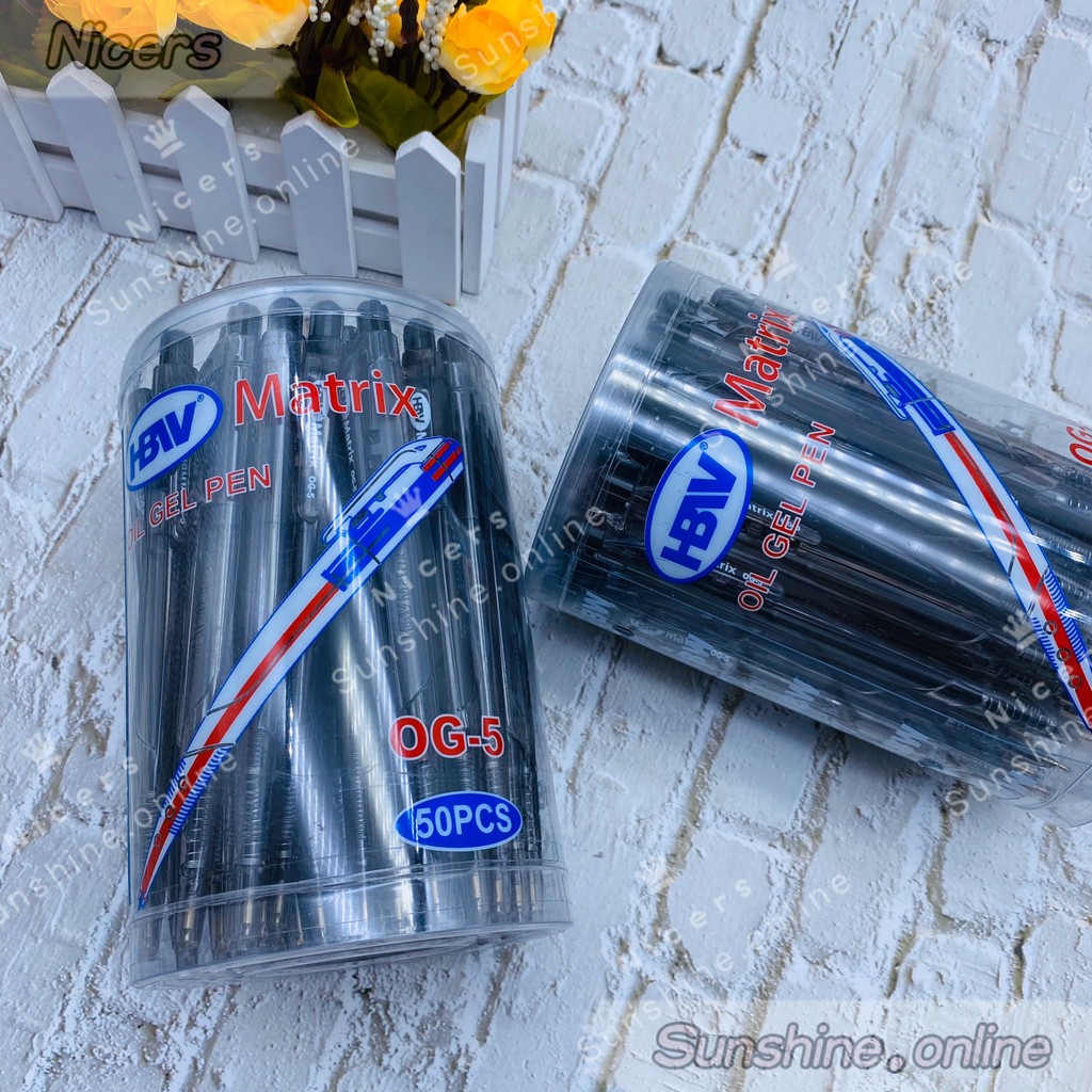 50pcs OG-5 HBW Matrix oil gel pen ball pen | Shopee Philippines