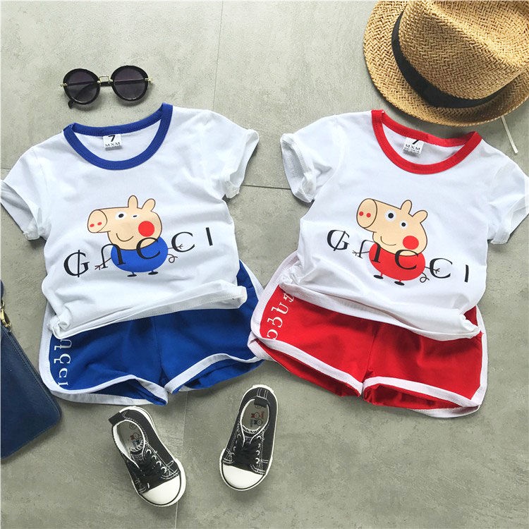 Peppa Pig Boys Summer Suit 2022 New Infant 3 Brothers Sisters Outfit ...
