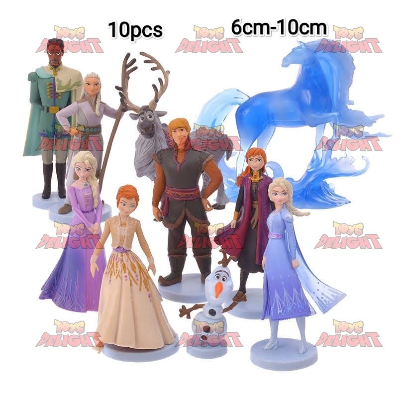 Frozen 2 Anna Elsa Olaf Sven 10pcs /12pcs display figure set | Shopee ...
