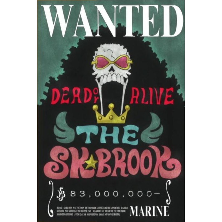 One Piece Wanted Poster with Borderless Frame (Brook) | Shopee Philippines