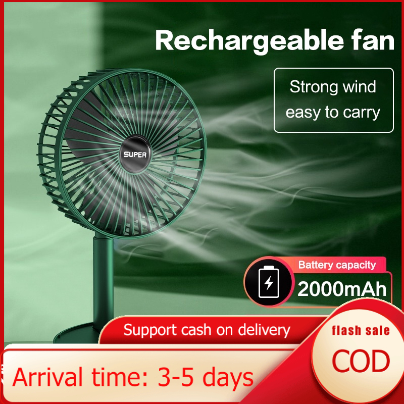 Electric Fan Mini Desk Stand Usb Portable Gable Small Personal For ...