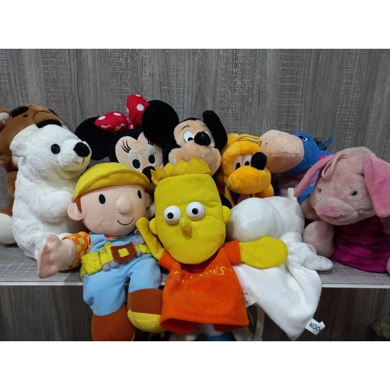 Character Hand puppets preloved minnie moomin bart pluto bob the ...