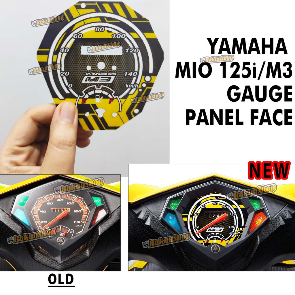 Yamaha Mio i 125 M3 Black YELLOW speedometer dashboard panel face Gauge ...